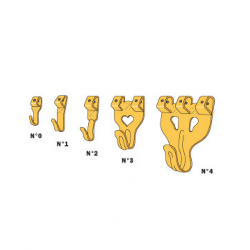 3 crochets à tableau N°4 Crochet X